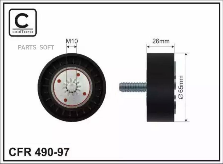 49097 CAFFARO Ролик генератора обводной Opel Antara, Chevrolet Captiva, Cruze, Epica 2.0 D
