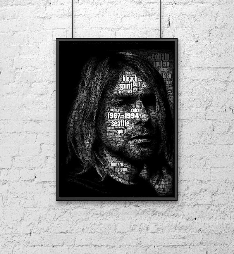 Постер для интерьера на стену (30х40 см). Курт Кобейн Нирвана (Kurt Сobain Nirvana)