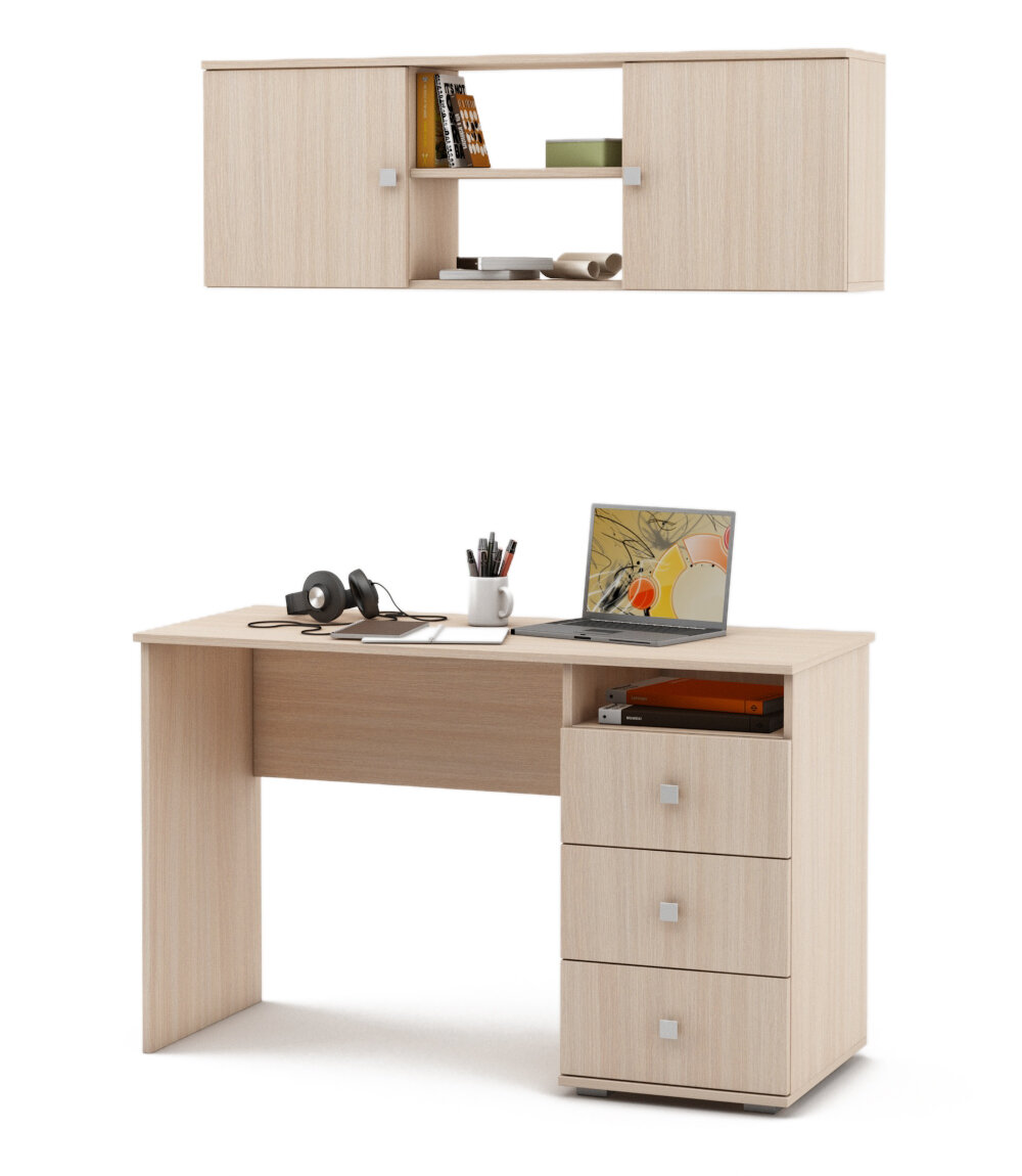 Письменный стол Тунис (Никс) 7, с ящиком, ЛДСП, 120x75x50 см Дуб молочный
