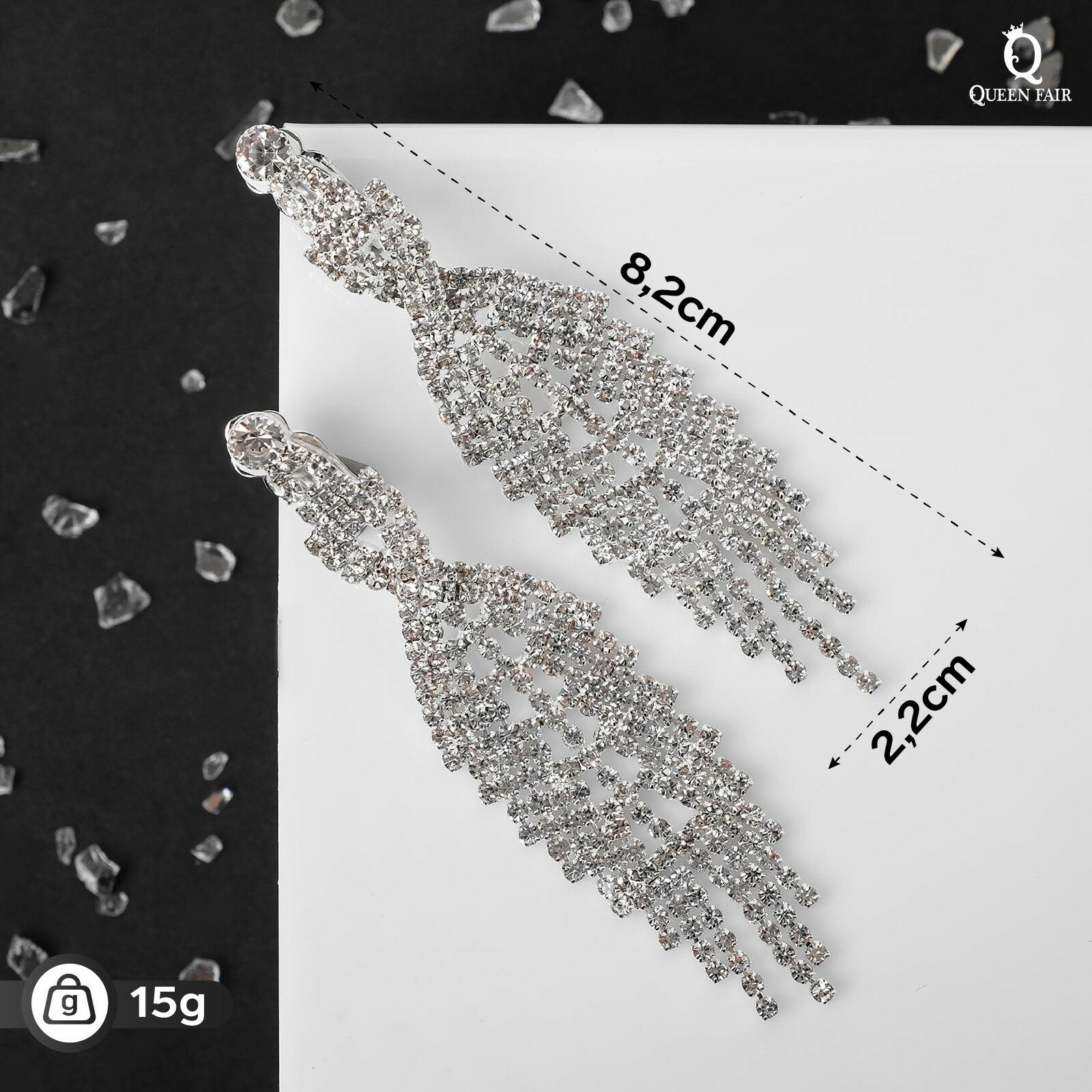 Серьги клипсы, пластик