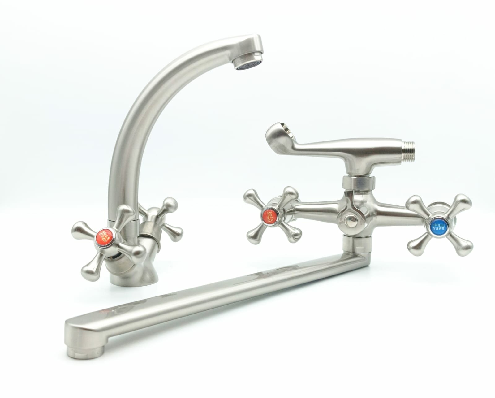 Комплект смесителей для ванной комнаты Europroduct 1472 RS Satin цвет нержавеющая сталь (Сатин)