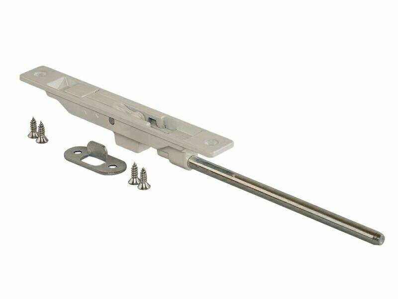 Комплект: шпингалет ELEMENTIS дверной врезной, ответная планка, саморезы, белый