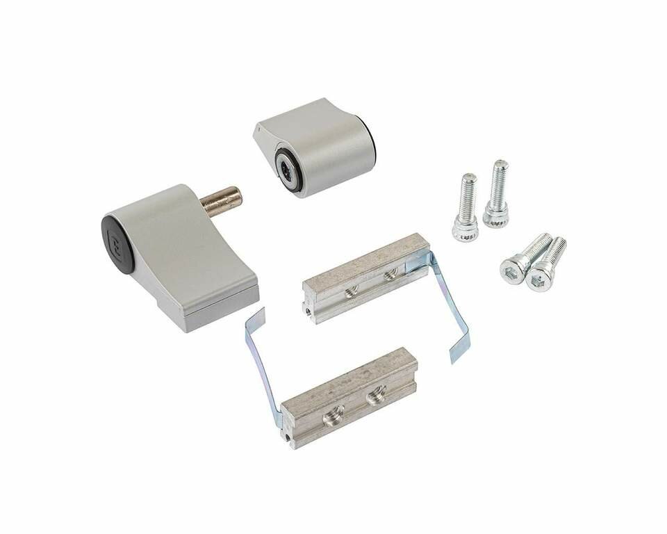 Петля двер. подшип. ELEMENTIS new, 2-х секционная, м/о 67, креп. на хол. профиль, серебр. RAL9006