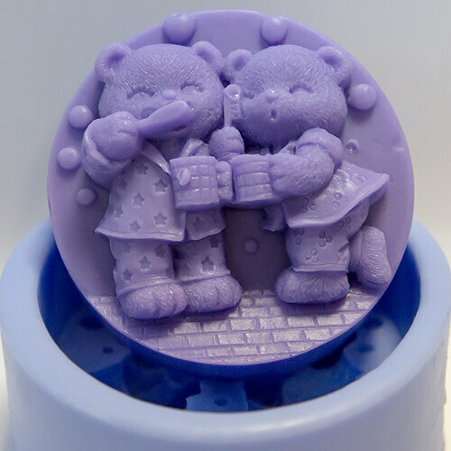 Силиконовая форма для мыла Мишки, для свечей, гипса 1шт