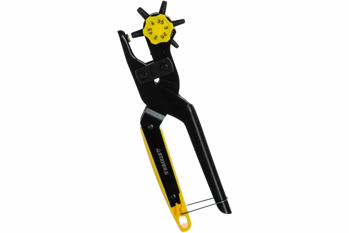 Дырокол STAYER PROFESSIONAL револьверный для кожи, усиленный, 6-в-1, 2-4,5мм {22943_z01}