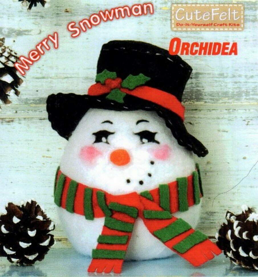 Набор - валяние Orchidea #4216 Merry Snowman (Веселый снеговик), 8 x 12 см