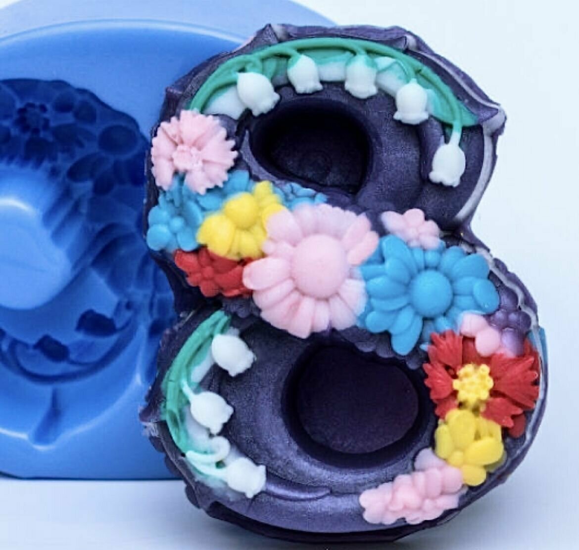 Силиконовая форма для мыла Восемь, для свечей, гипса 1шт 8*6*2 см