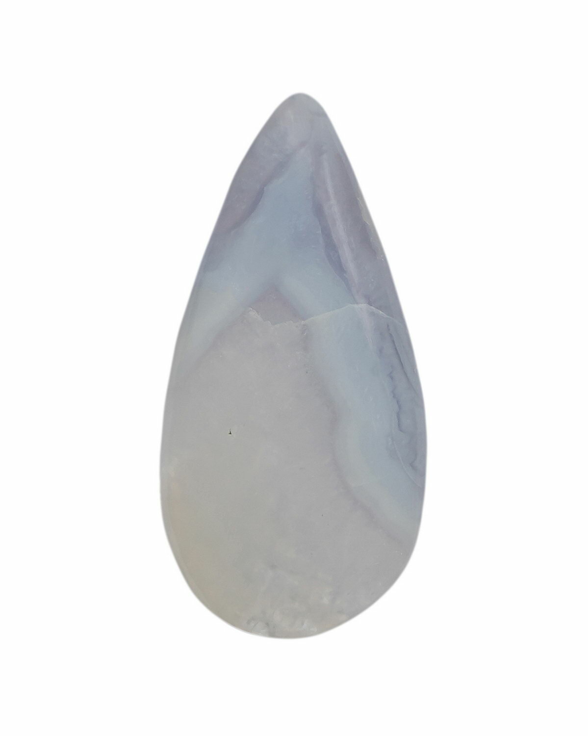 Кабошон голубой агат 47х23х5 мм.