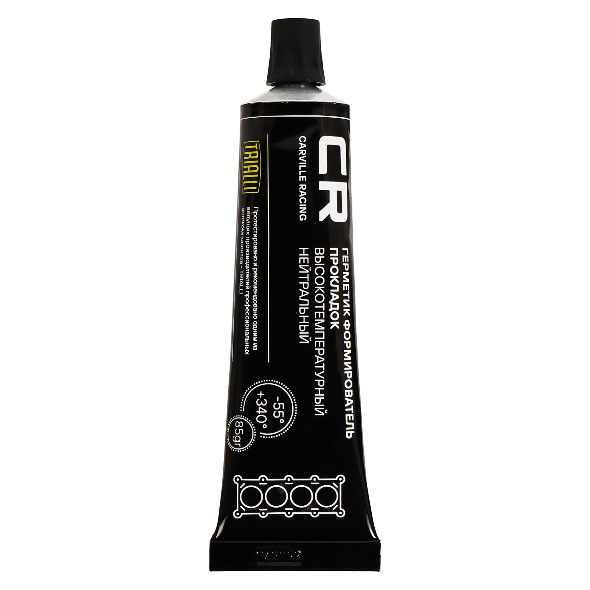 Герметик-прокладка черный высокотемпературный насадка/ключ (Carville Racing) 85г