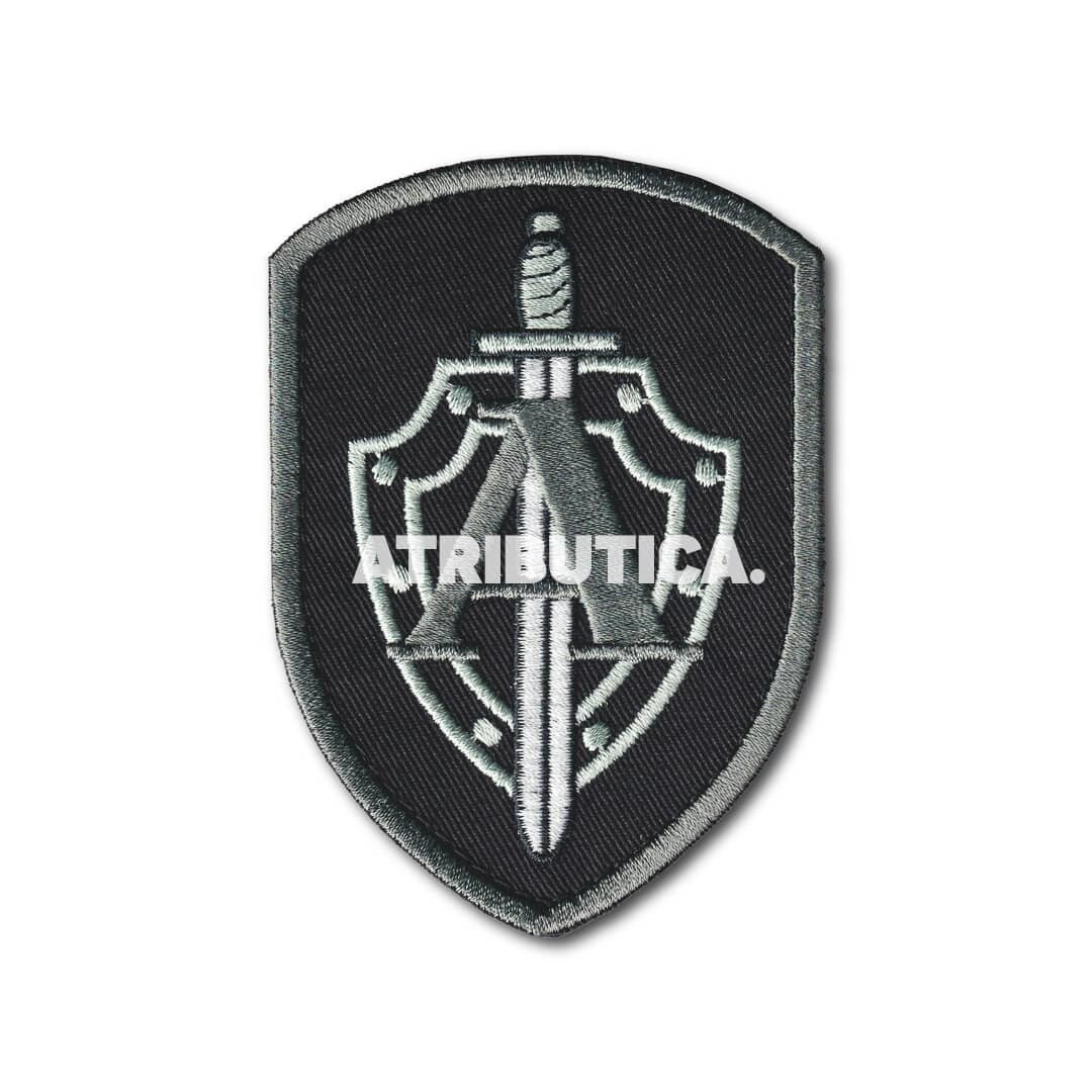 Нашивка ( Шеврон ) На Рукав Группа Альфа Черная (Черный / На липучке)