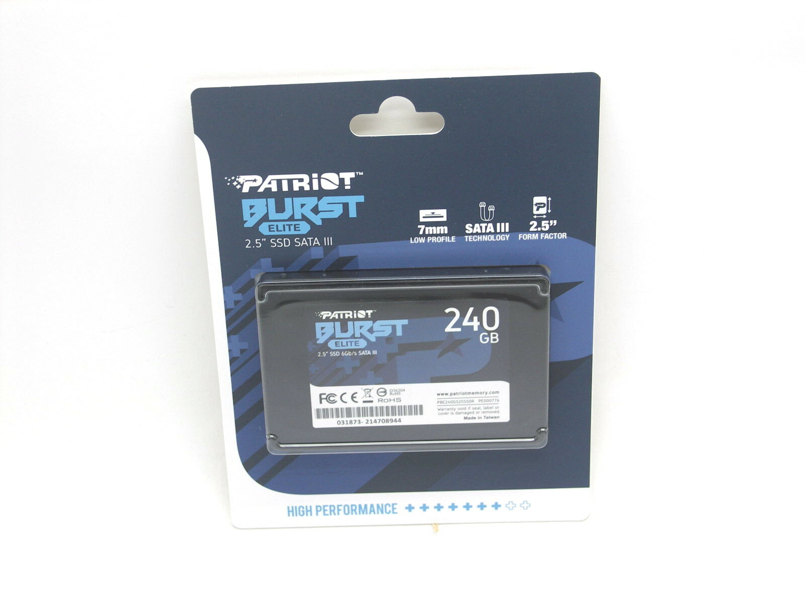Накопитель SSD 240Gb Patriot Burst Elite, PBE240GS25SSDR, 2.5" SATA III TLC