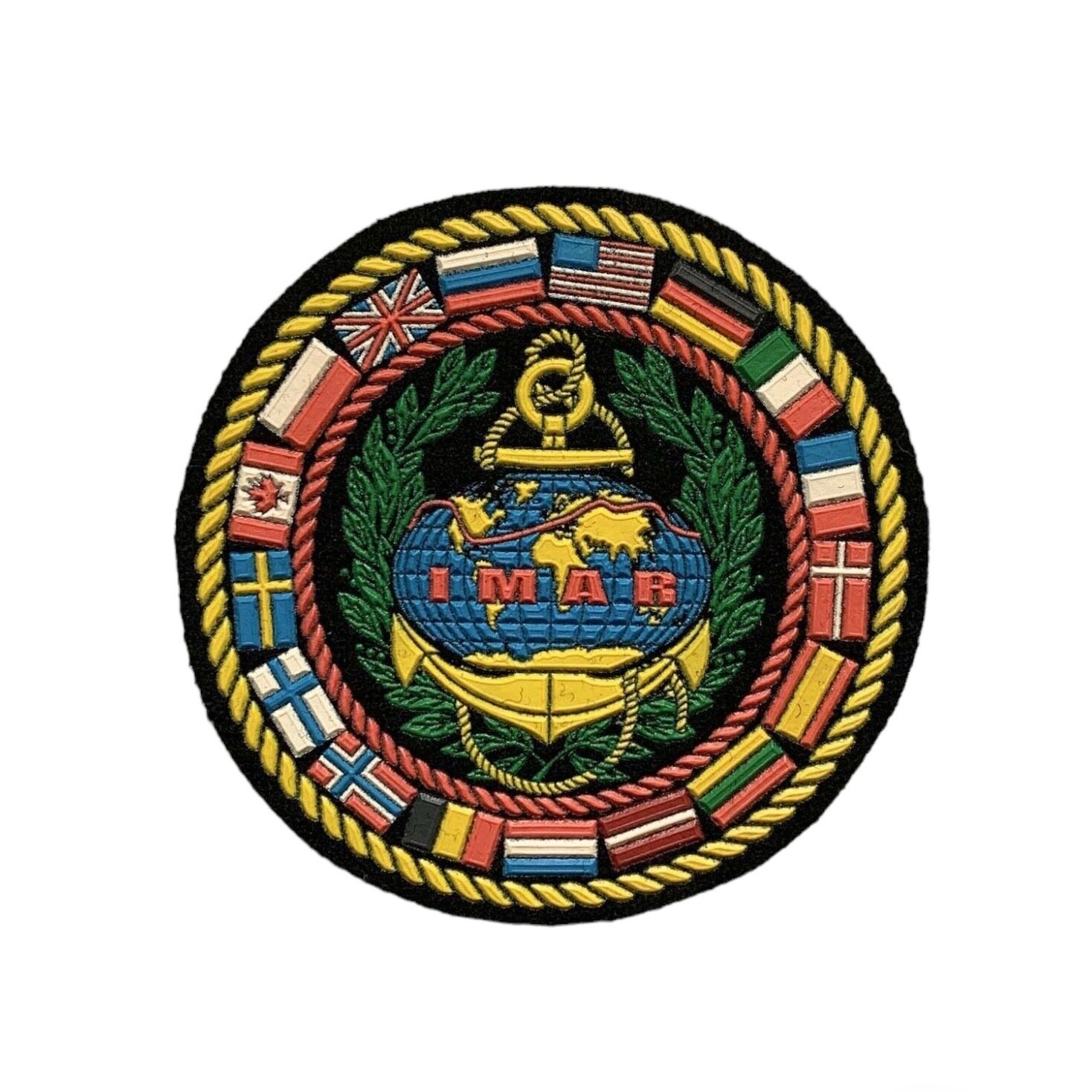 Нашивка Международный Автопробег Морских Пехотинцев Пластизоль (Черный / Пришивной)