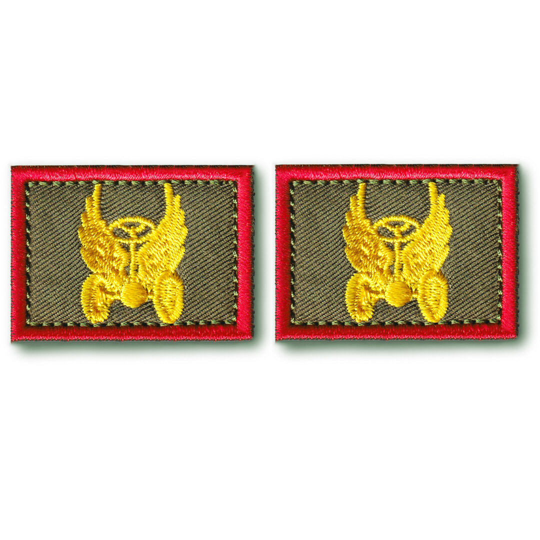 Эмблемы ( Нашивка Знак ) Петличные ( Петлица ) Автомобильные Войска Красный Кант / Оливковые (Оливковый / На липучке)