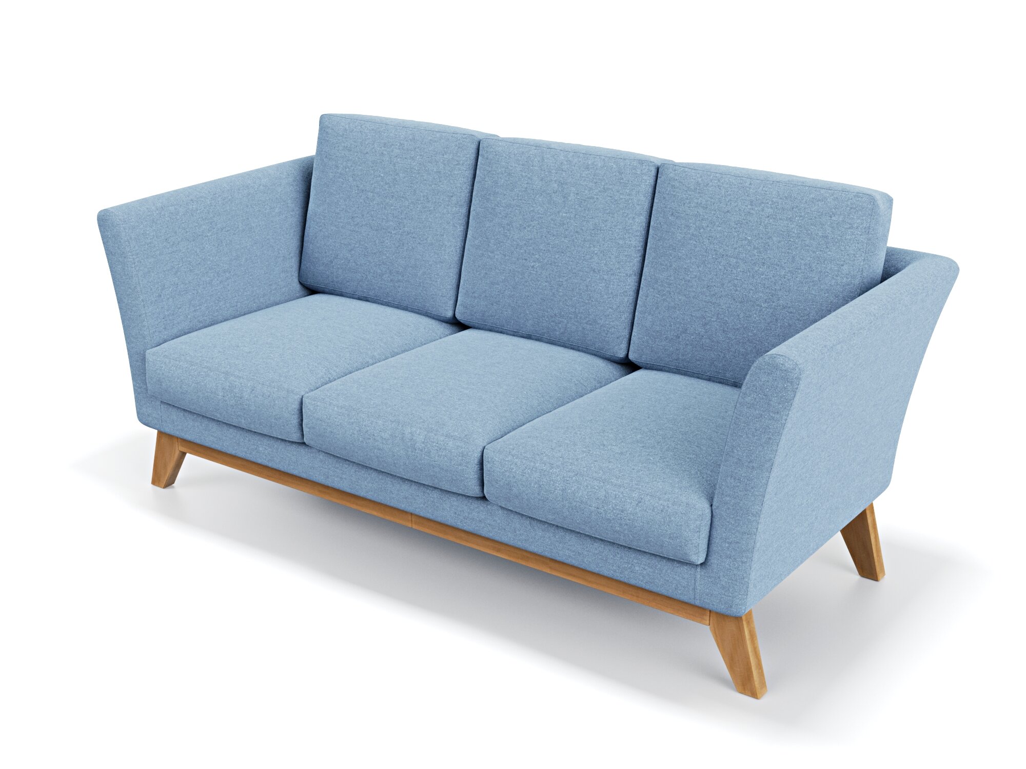 Прямой диван Soft Element Дублин Blue, трёхместный, шенилл, массив дерева, современный стиль, в гостиную, в офис, на дачу, для кафе и ресторанов