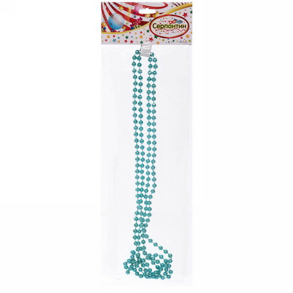 Бусы на ёлку 1,5м «Шарики» d-6мм, Голубой
