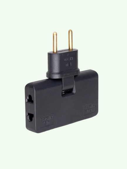 Тройник, поворотная розетка на 180 градусов / черный