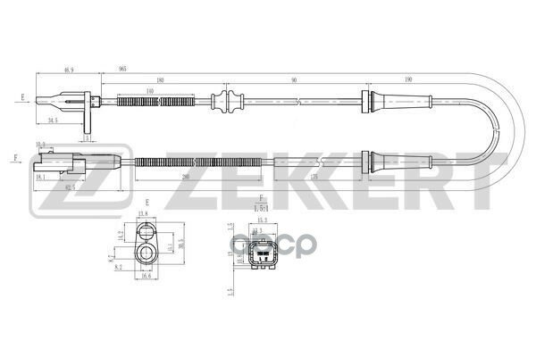 Датчик ABS Передний Citroen C4 Cactus 14- C3 09- C3 Picasso 09- Peugeot 207 06- Zekkert арт. se-6231