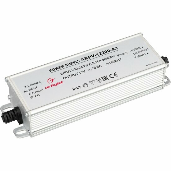Блок питания Arlight ARPV-12200-A1 12V 200W 67 IP 16,6A 032317