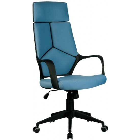 Кресло офисное Riva Chair RCH 8989 Чёрный пластик/Синяя ткань (287)