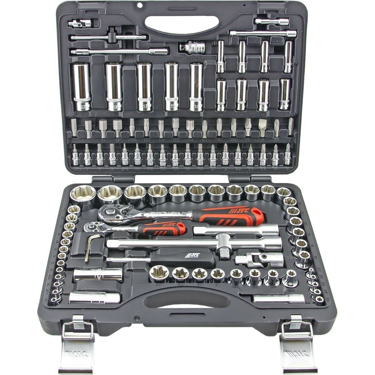 JTC-S110B-B72 Набор головок торцевых и вставок 1/4" & 1/2" для поврежденных болтов и гаек (в кейсе) 110пр.