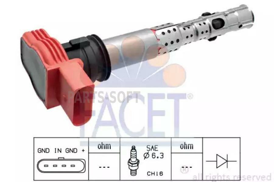 Катушка зажигания AUDI A4 II 2.0 FSI Facet арт. 96327