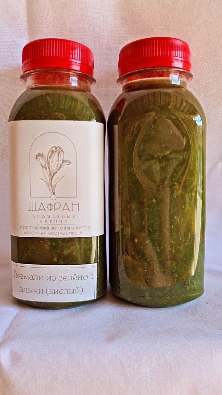 Ткемали из зеленой алычи, кислый, к мясу, объем бутылки 250мл