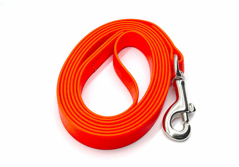 Поводок из биотана оранжевый 2,4-2,7 мм х 19 мм карабин нерж. сталь 2 м