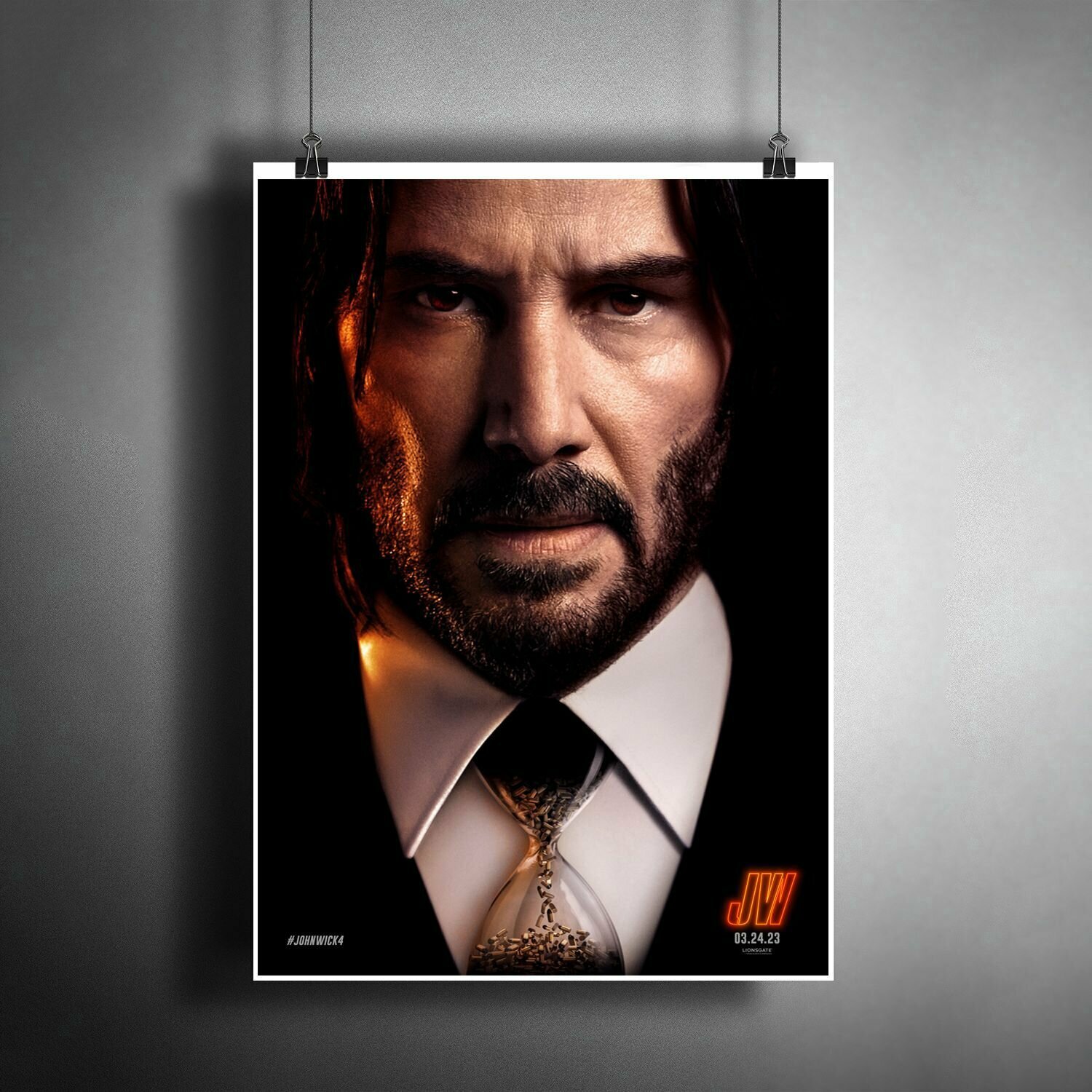 Постер плакат для интерьера "Фильм: Джон Уик 4 (John Wick). Актёр Киану Ривз" / Декор дома, офиса, комнаты, квартиры, детской A3 (297 x 420 мм)