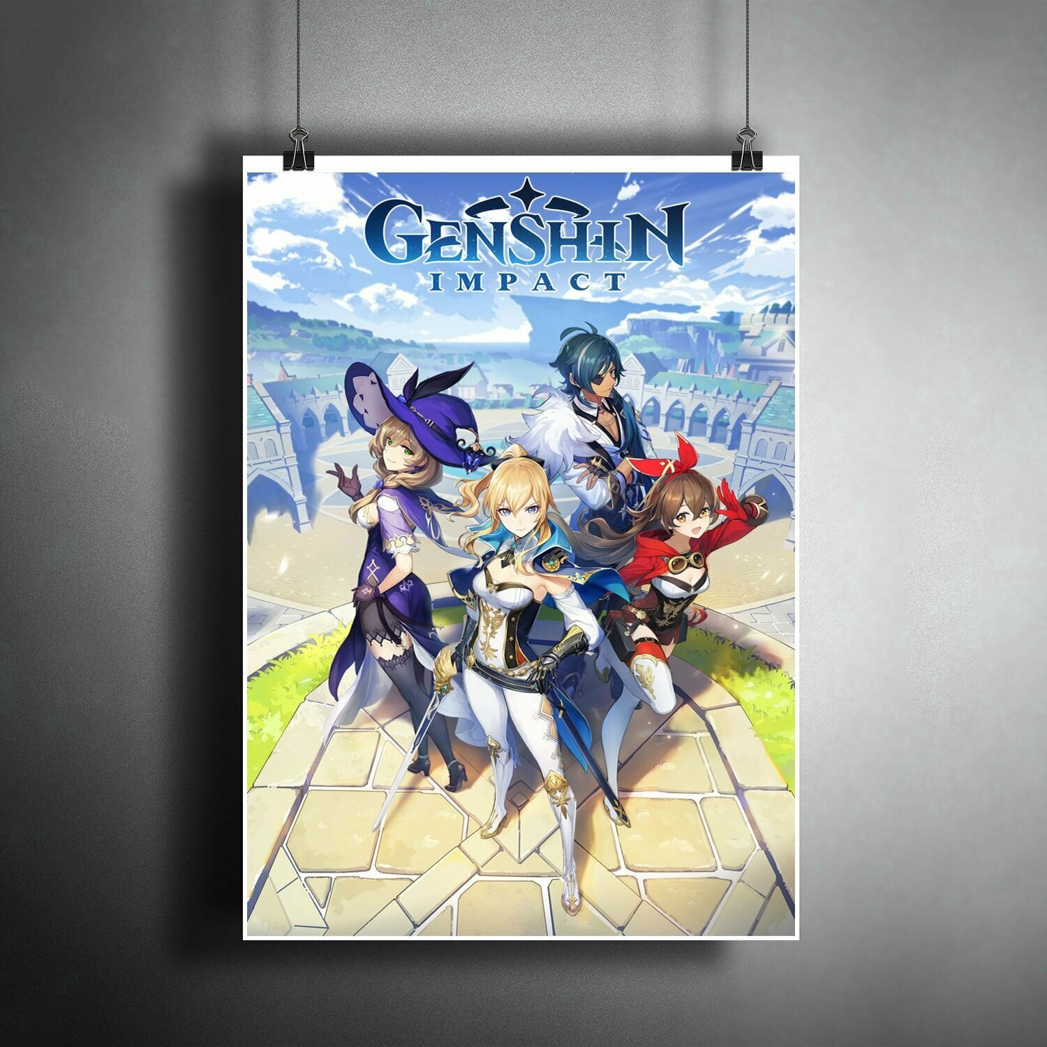Постер плакат для интерьера "Аниме, манга: Геншин импакт (Genshin Impact)" / Декор дома, офиса, комнаты, квартиры, детской A3 (297 x 420 мм)