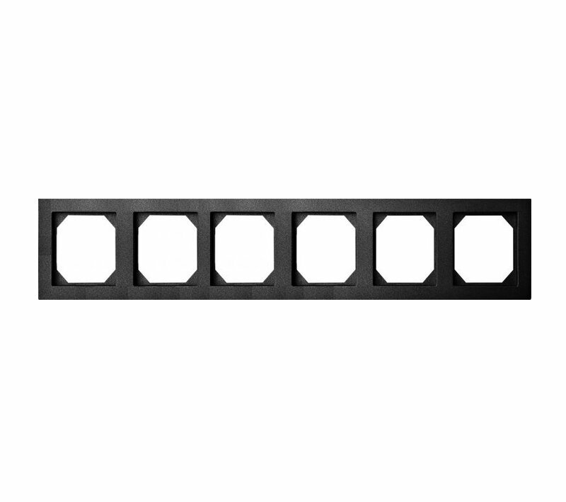 LIREGUS Рамка Шестиместная Антрацит (Универсальный Монтаж) LIREGUS EPSILON