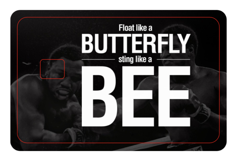 Наклейка на банковскую карту, стикер на карту, маленький чип, мемы, приколы, комиксы, стильная наклейка мемы, Мухаммед Али