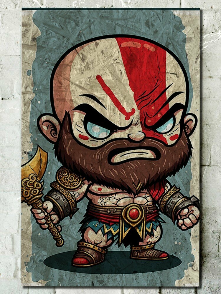 Картина интерьерная на рельефной доске ОСП Игра God Of War Ragnarok - 17175