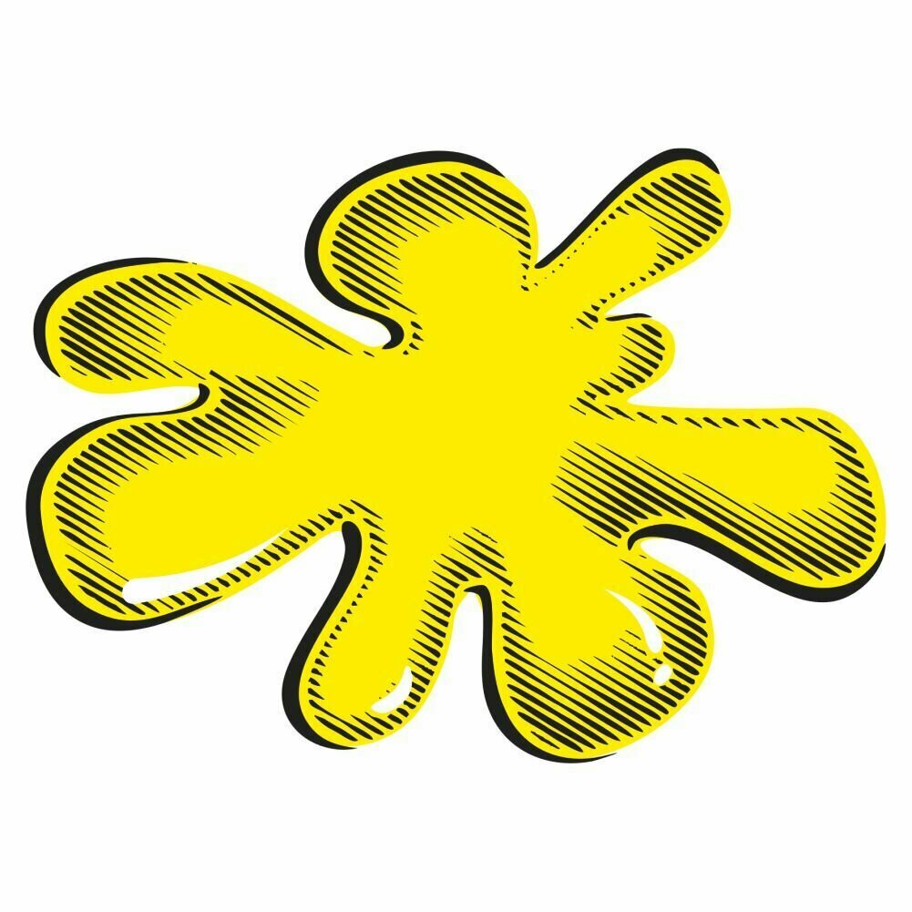 Наклейка "Клякса" (средняя), 100х55мм, желтая, Арт рэйсинг