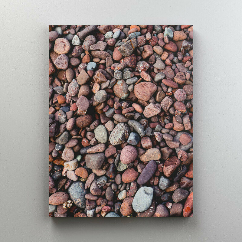 Интерьерная картина на холсте "Галька на пляже" размер 30x40 см