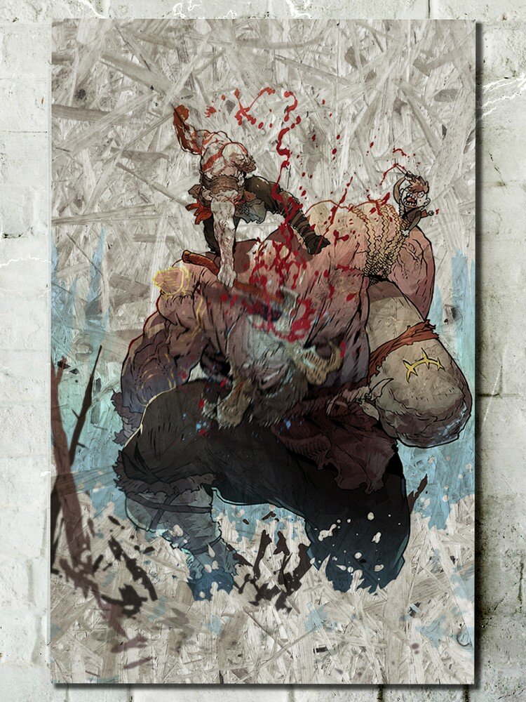 Картина интерьерная на рельефной доске ОСП Игры God of War IV - 14204