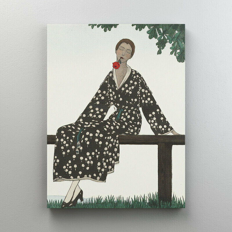 Интерьерная картина на холсте "Репродукция Гейша, художник Поль Пуаре" размер 45x60 см