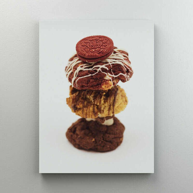 Интерьерная картина на холсте "Сладкие печенья" для кухни, кафе и ресторанов, размер 22x30 см