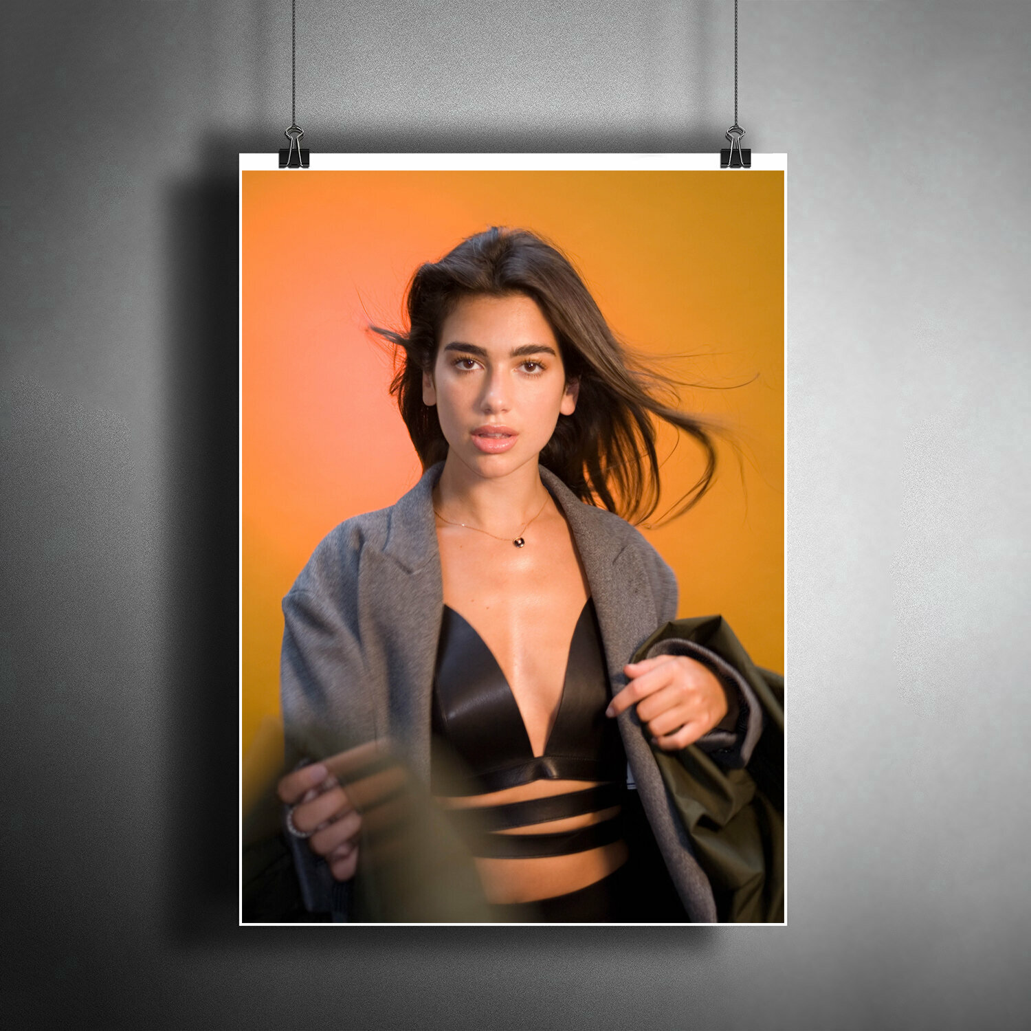 Постер плакат для интерьера "Музыка: Британская певица Дуа Липа (Dua Lipa)" / A3 (297 x 420 мм)
