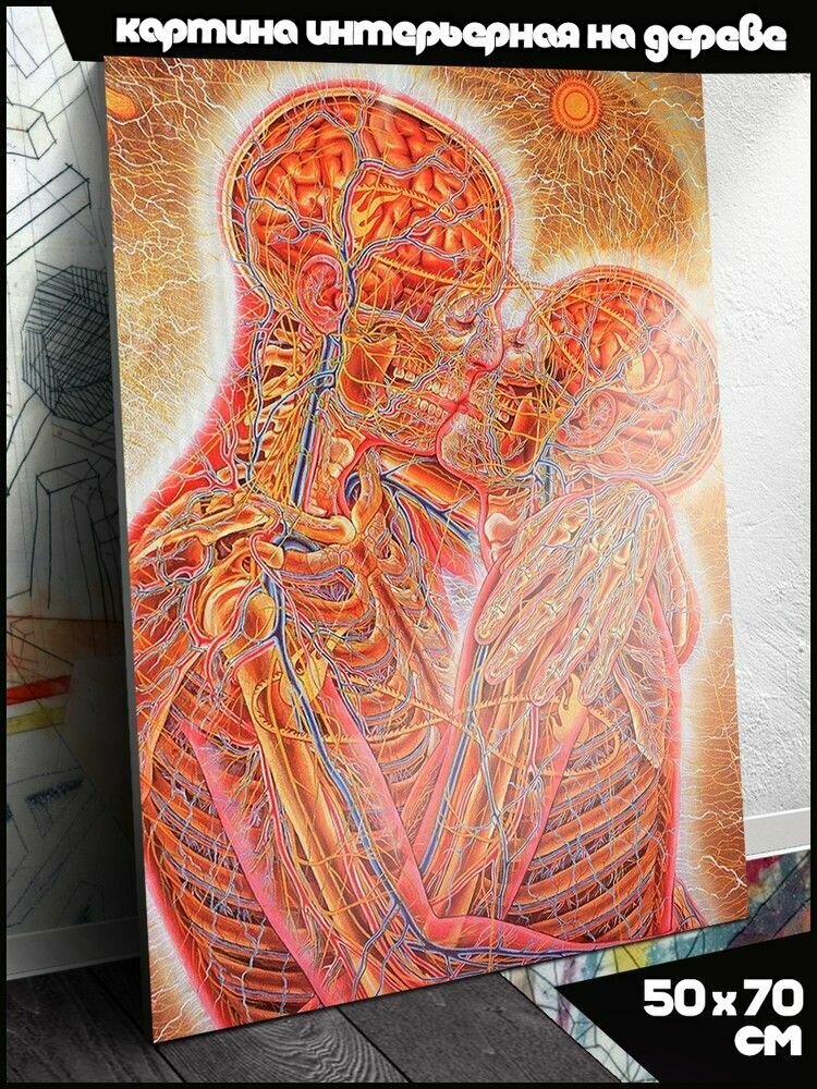 Картина интерьерная на дереве эзотерика души тела космоса провидения таинств йога - 2453, 50х70