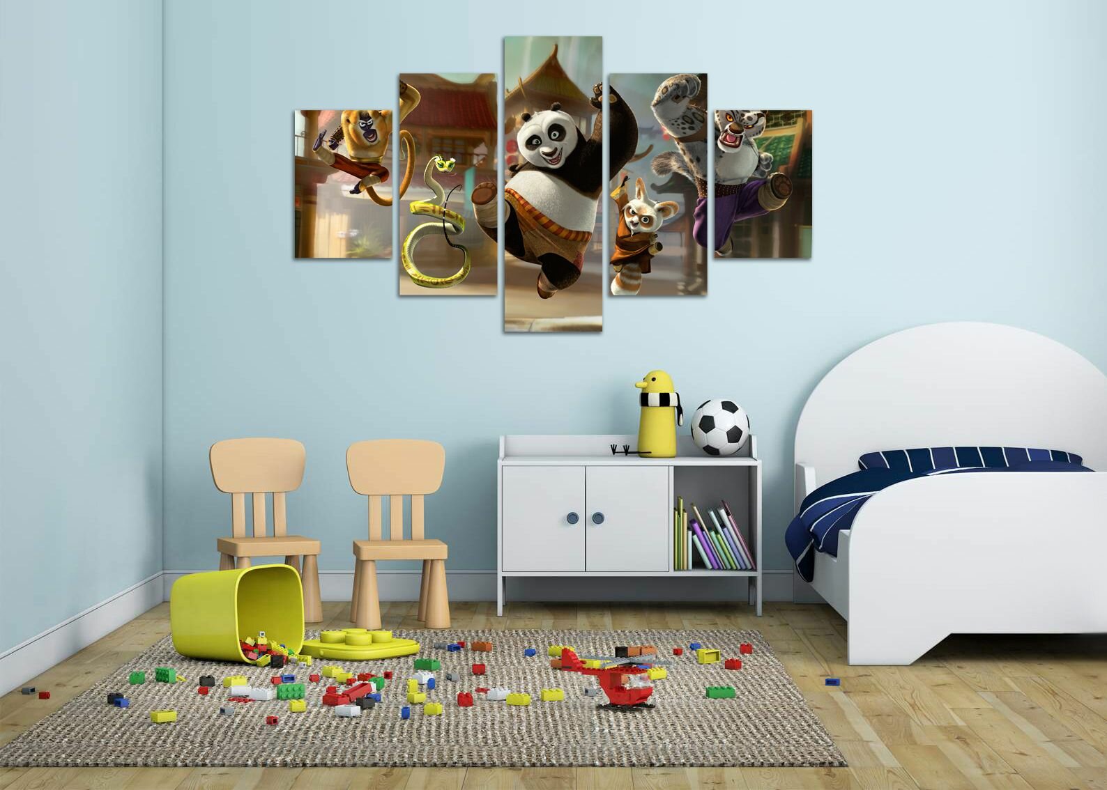 Модульная картина в детскую Кунг-фу Панда 140х80