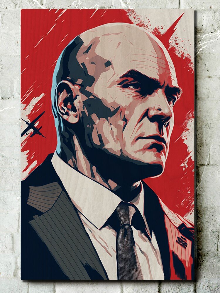 Картина интерьерная на дереве игра Hitman - 11665