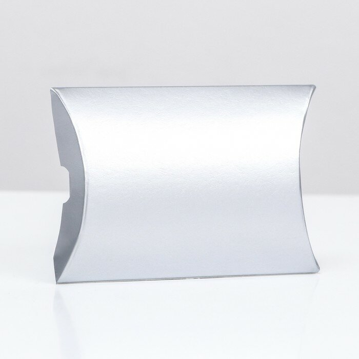 Коробка складная, подушка, серебряная, 11×8×2 см