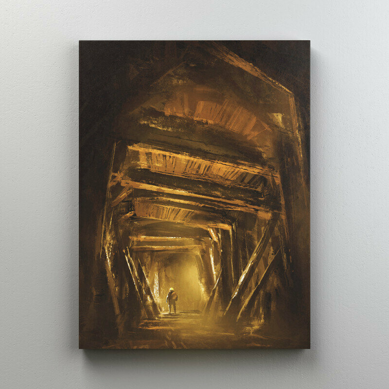 Интерьерная картина на холсте "Шахтер - арт" размер 22x30 см