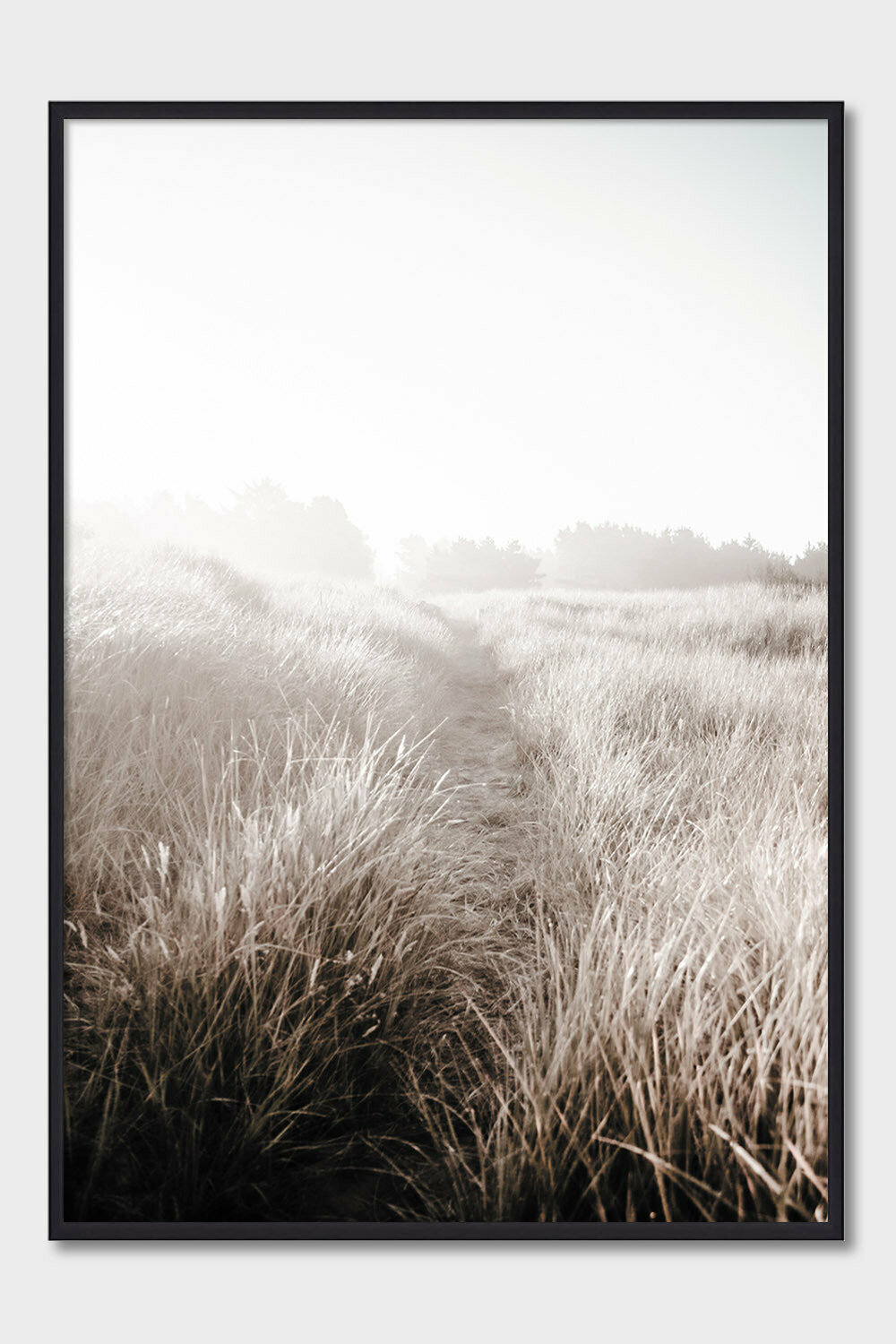 Постер для интерьера Postermarkt Тропа в поле, 30х40 см в черной рамке