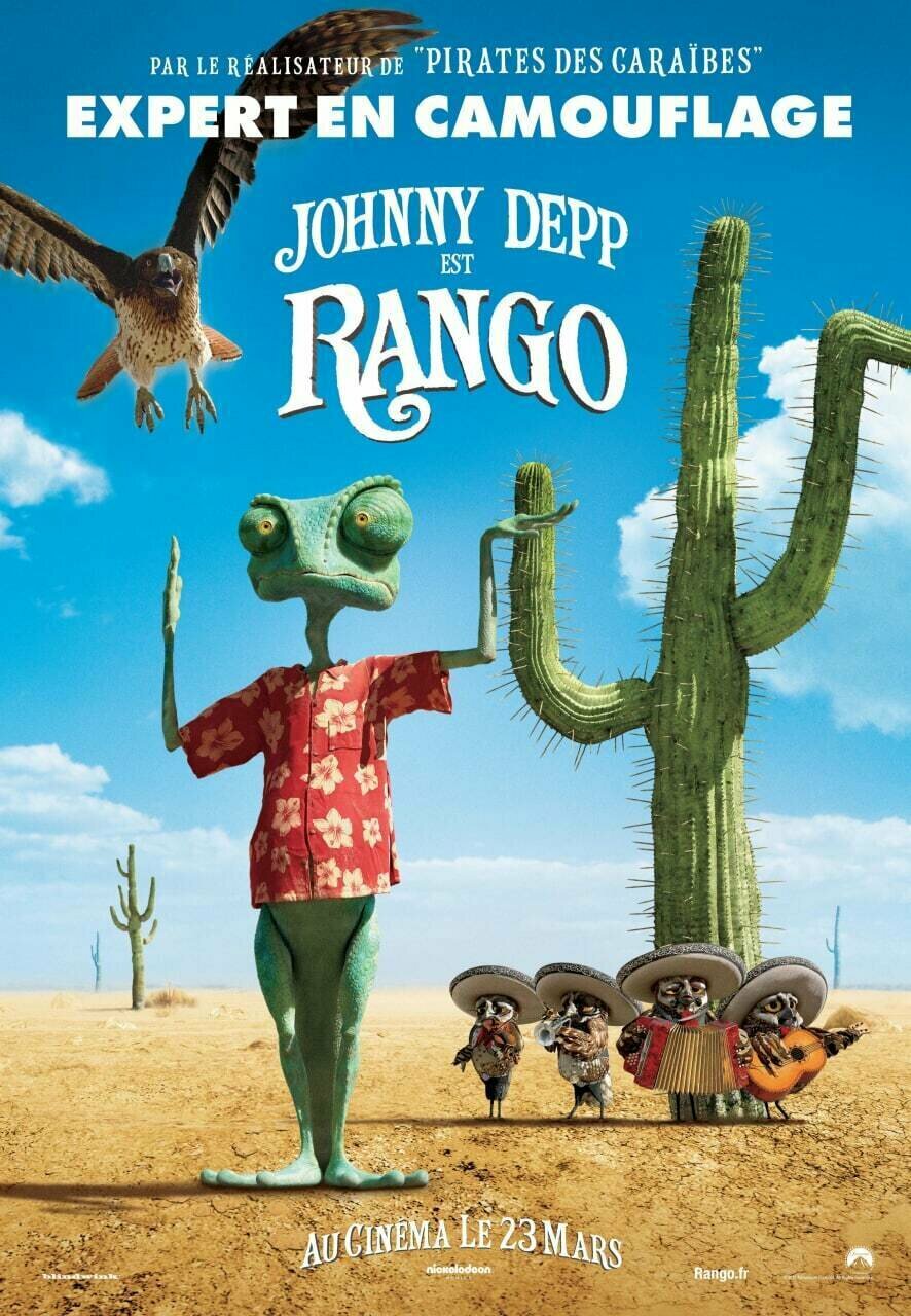 Плакат, постер Ранго (Rango, 2011г) на бумаге, размер 21х30см