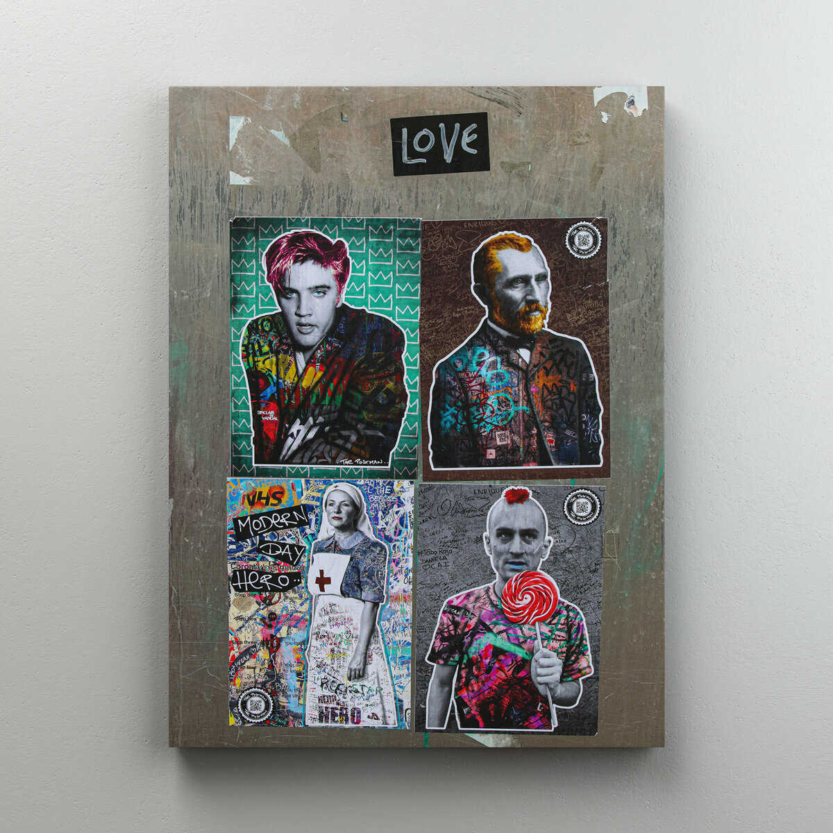 Интерьерная картина на холсте "Граффити знаменитых людей" стрит арт, размер 22x30 см