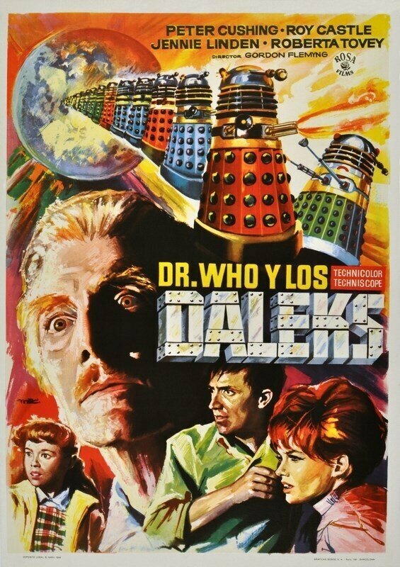 Плакат, постер Доктор Кто и Далеки (Dr. Who and the Daleks), Гордон Флеминг на холсте, размер 21х30см