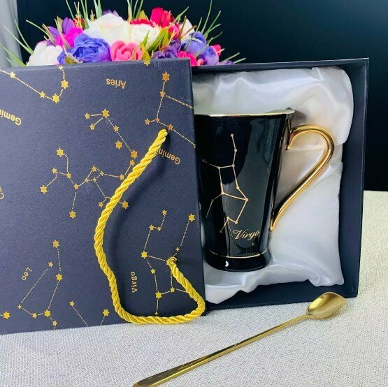 Кружка 390мл. с ложкой дева Фарфор 106-230 118-106-230