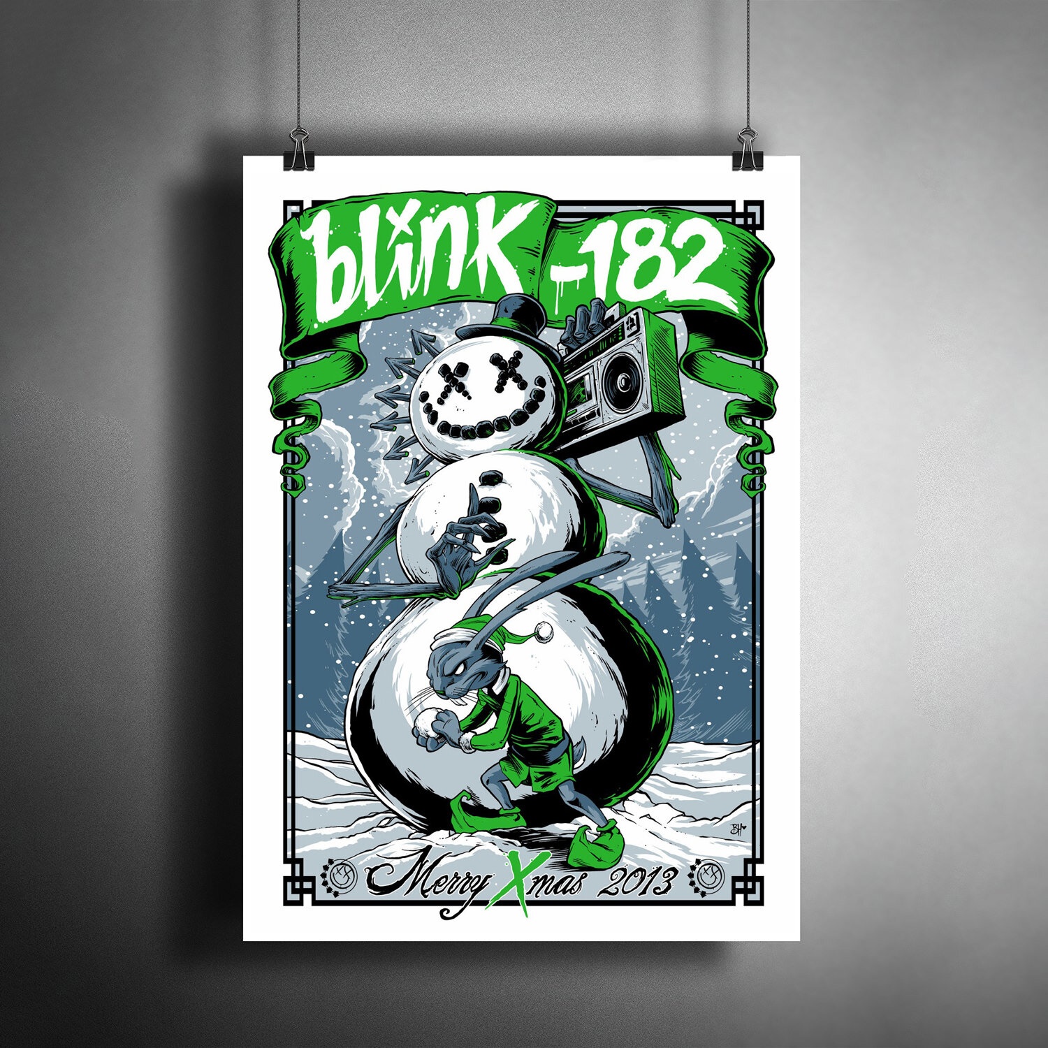Постер плакат для интерьера "Американская панк-рок-группа Блинк - 182. Группа Blink-182" / A3 (297 x 420 мм)