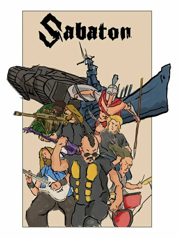 Плакат, постер Sabaton, Сабатон на бумаге, размер 42х60см